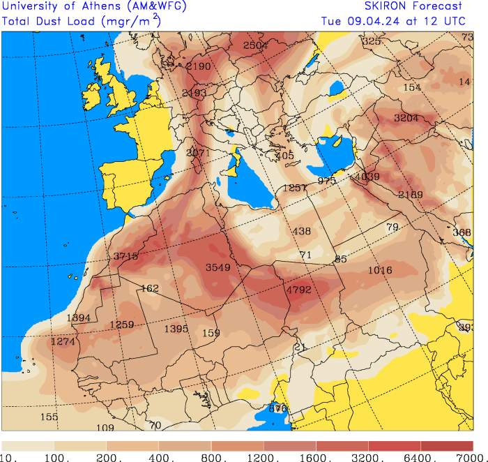 MeteoNews: Du sable du Sahara en France ce week-end (5 avril 2024)