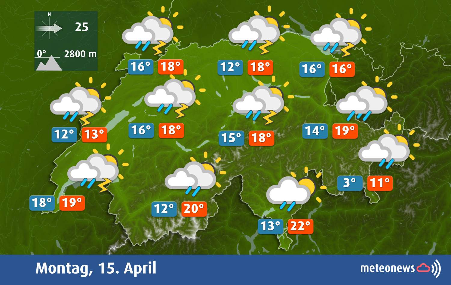 MeteoNews: Cold front heralds changeable and cool phase (15. April 2024)