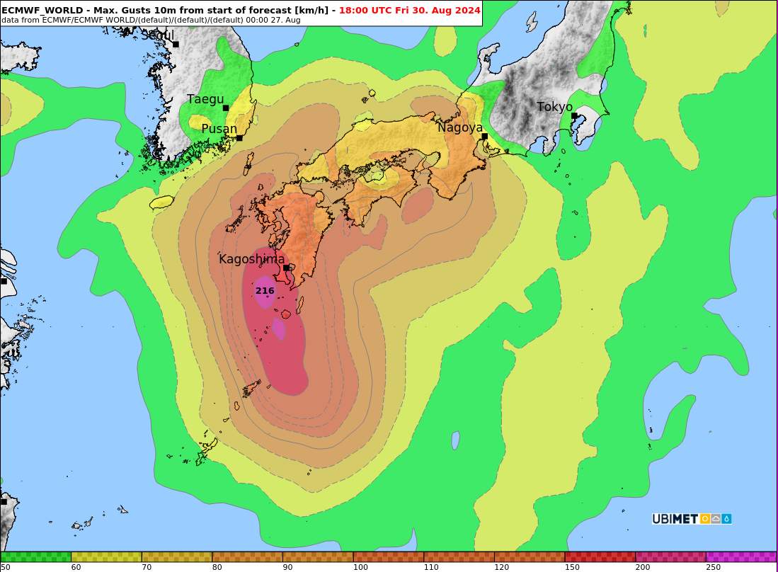 MeteoNews: Typhoon Shanshan hits Japan (27. August 2024)