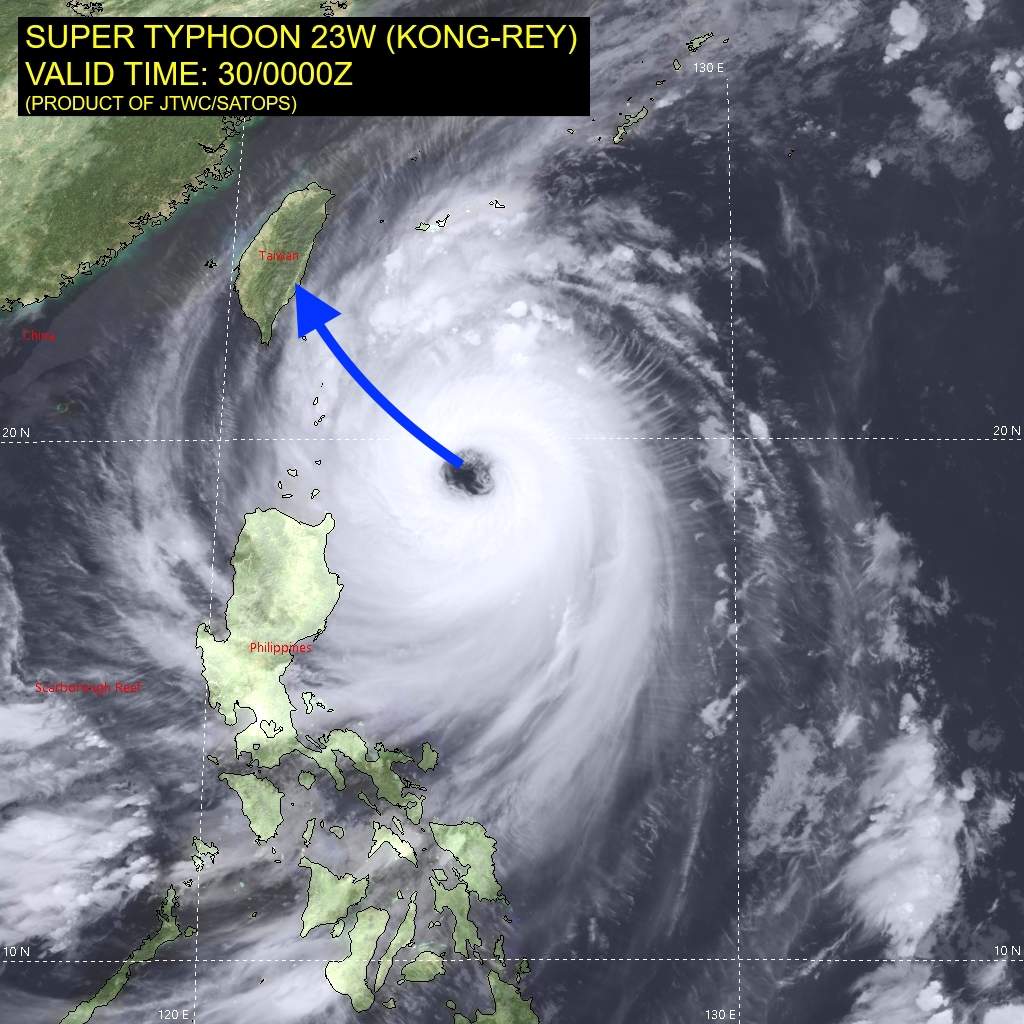MeteoNews: Super typhoon Kong-Rey hits Taiwan (30. October 2024)